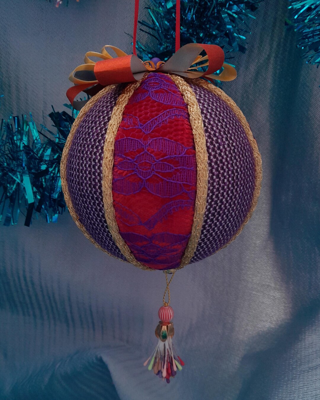 Purple and Red Mesh Christmas Decoration. - Etsy