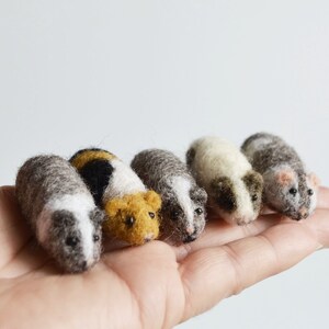 Needle Felted Miniature Guinea Pigs, Collectible Cute Pet, Wool Animal ...