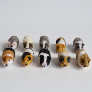 Needle Felted Miniature Guinea Pigs, Collectible Cute Pet, Wool Animal ...