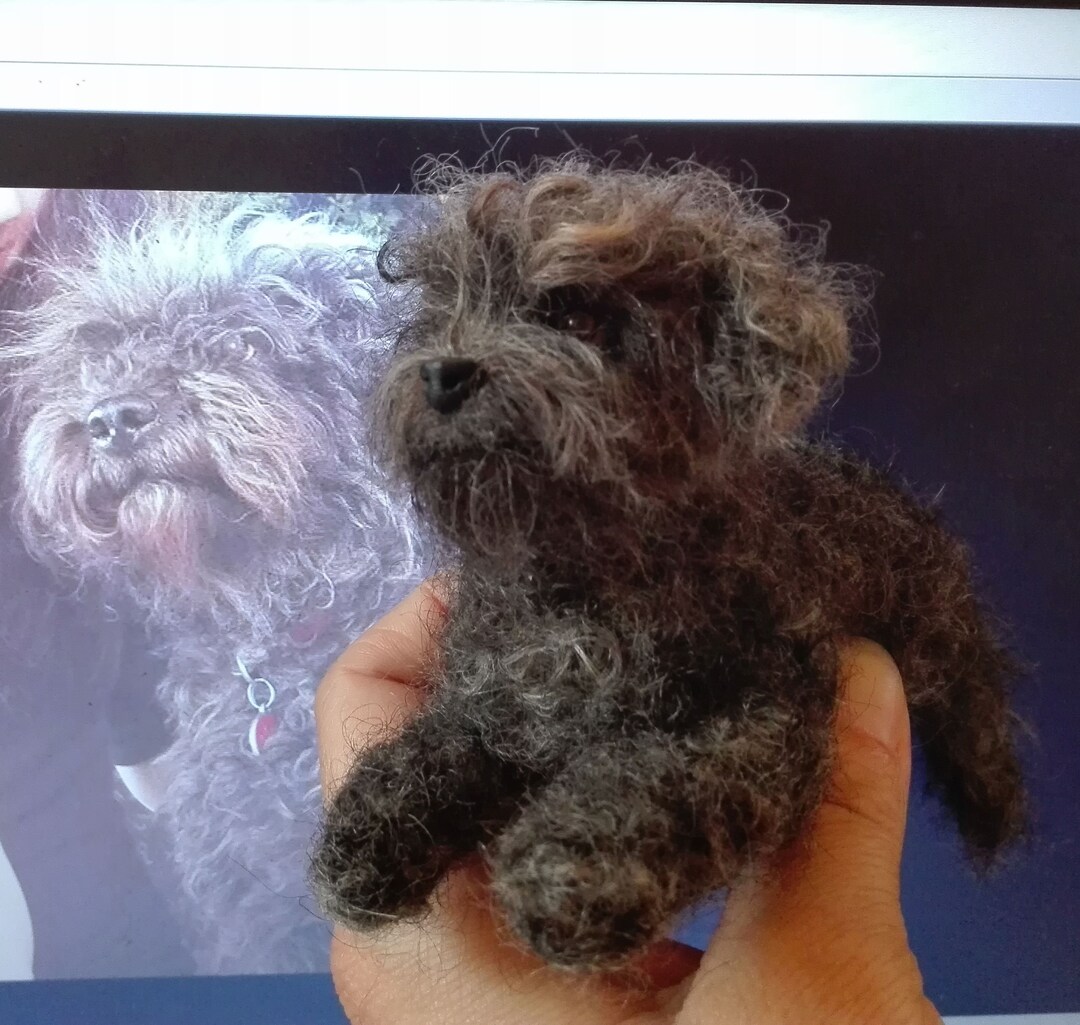Custom Wool Dog Sculpture - Hungarian Puli Miniature – Pet Loss or Dog ...