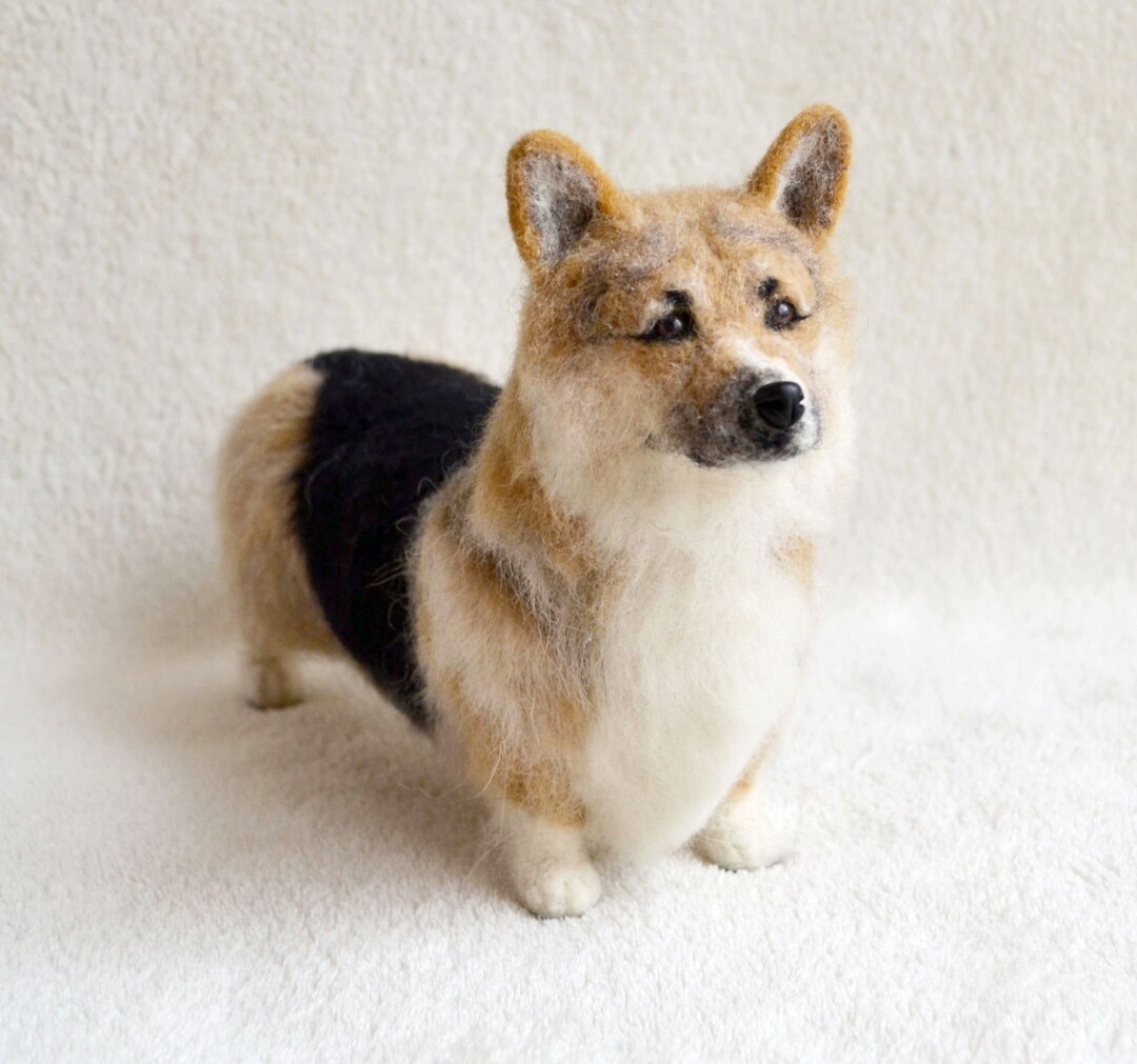 Needle Felted Corgi, Custom Needle Felted Dog, Made to Order, Lifelike ...