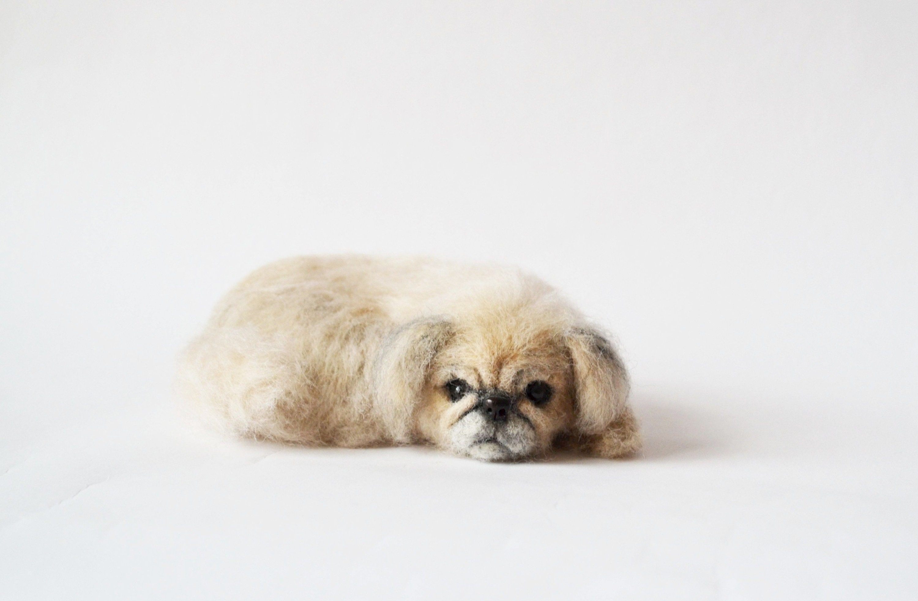 Miniature Pekingese Custom Dog Sculpture Figurine, Felt Portrait ...