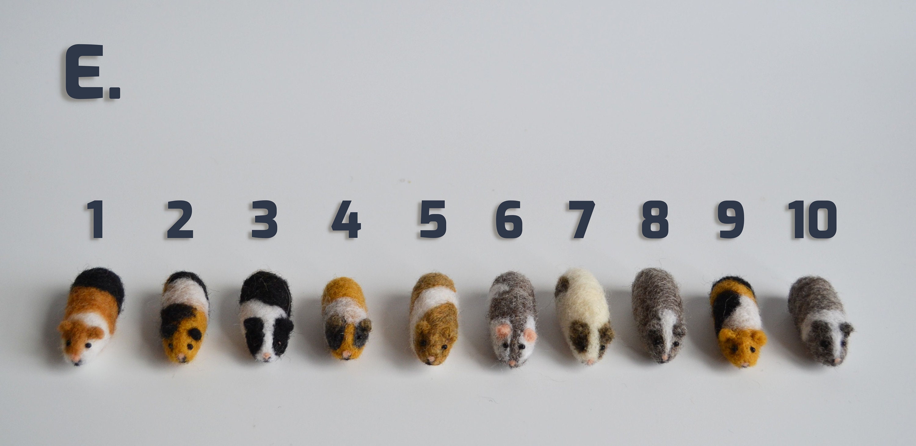 1:6 Scale Felted Guinea Pig – Miniature Wool Pet Figurine for Dollhouse ...