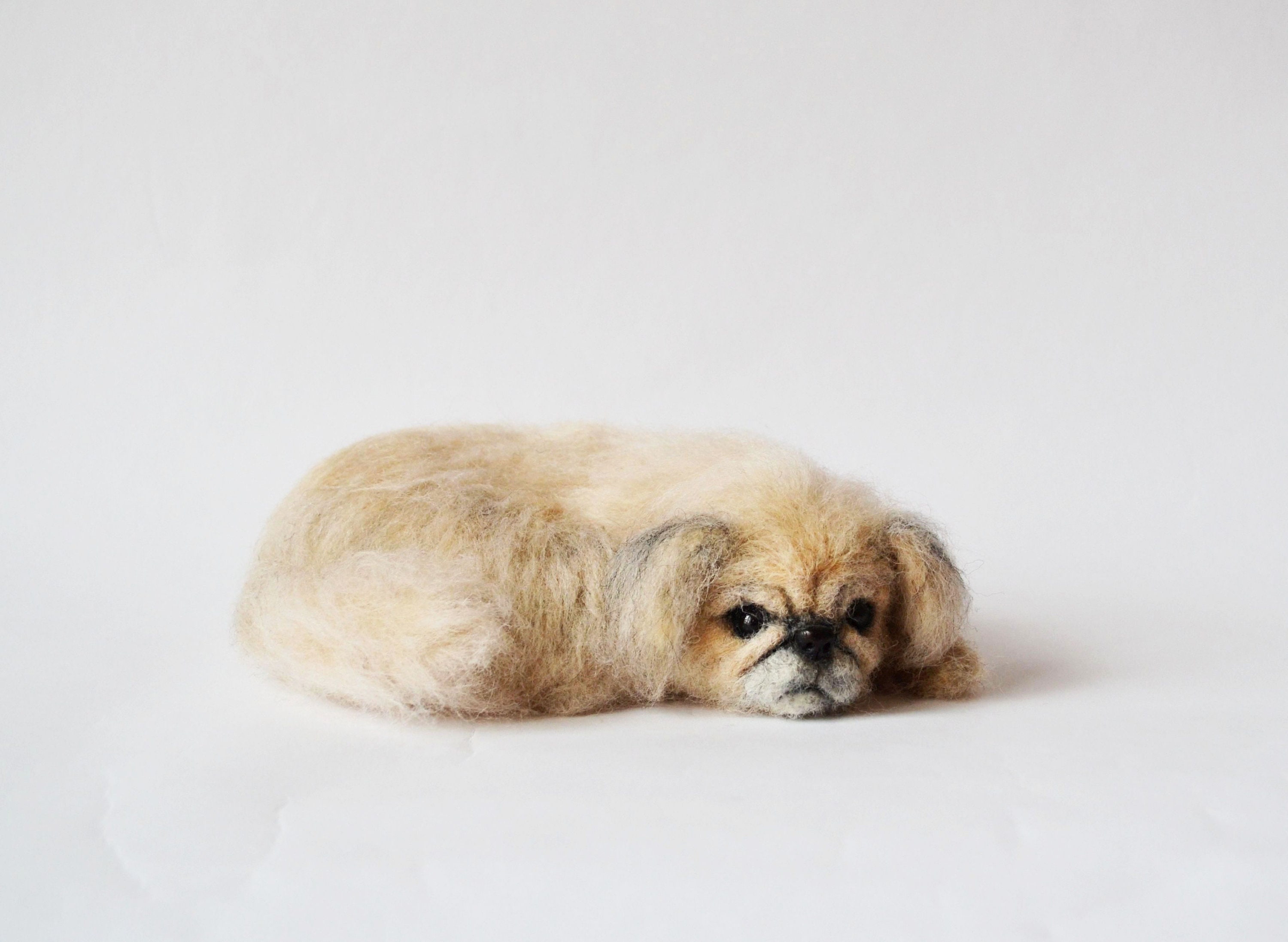 Miniature Pekingese Custom Dog Sculpture Figurine, Felt Portrait ...