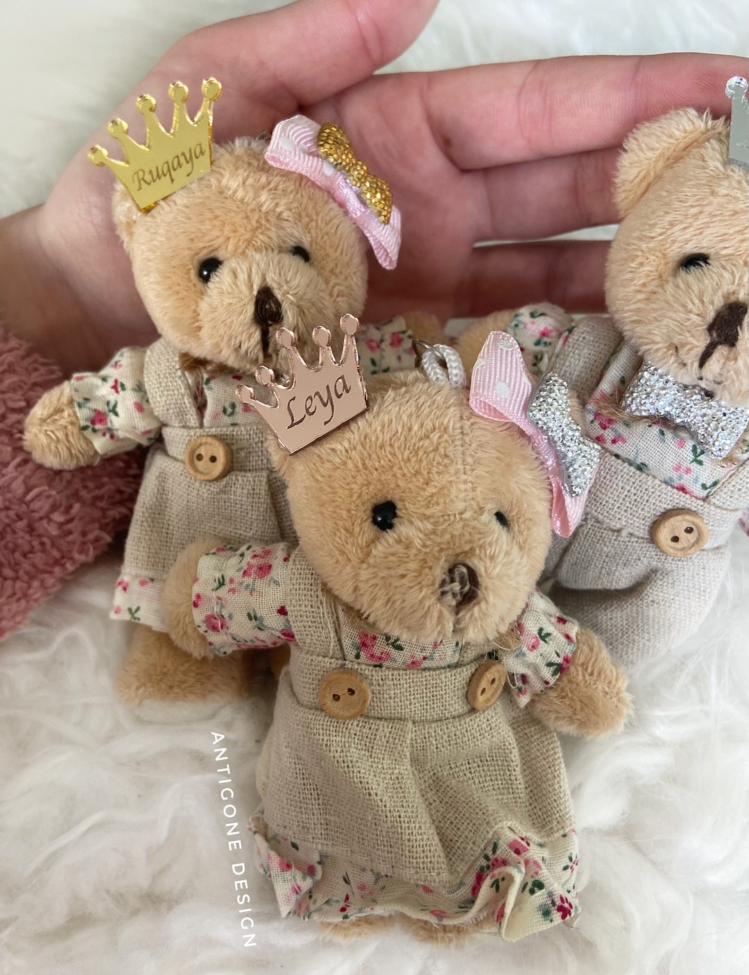 Custom Teddy Bear Keychain, Teddy Bear Keyring, Personalized Gifts ...