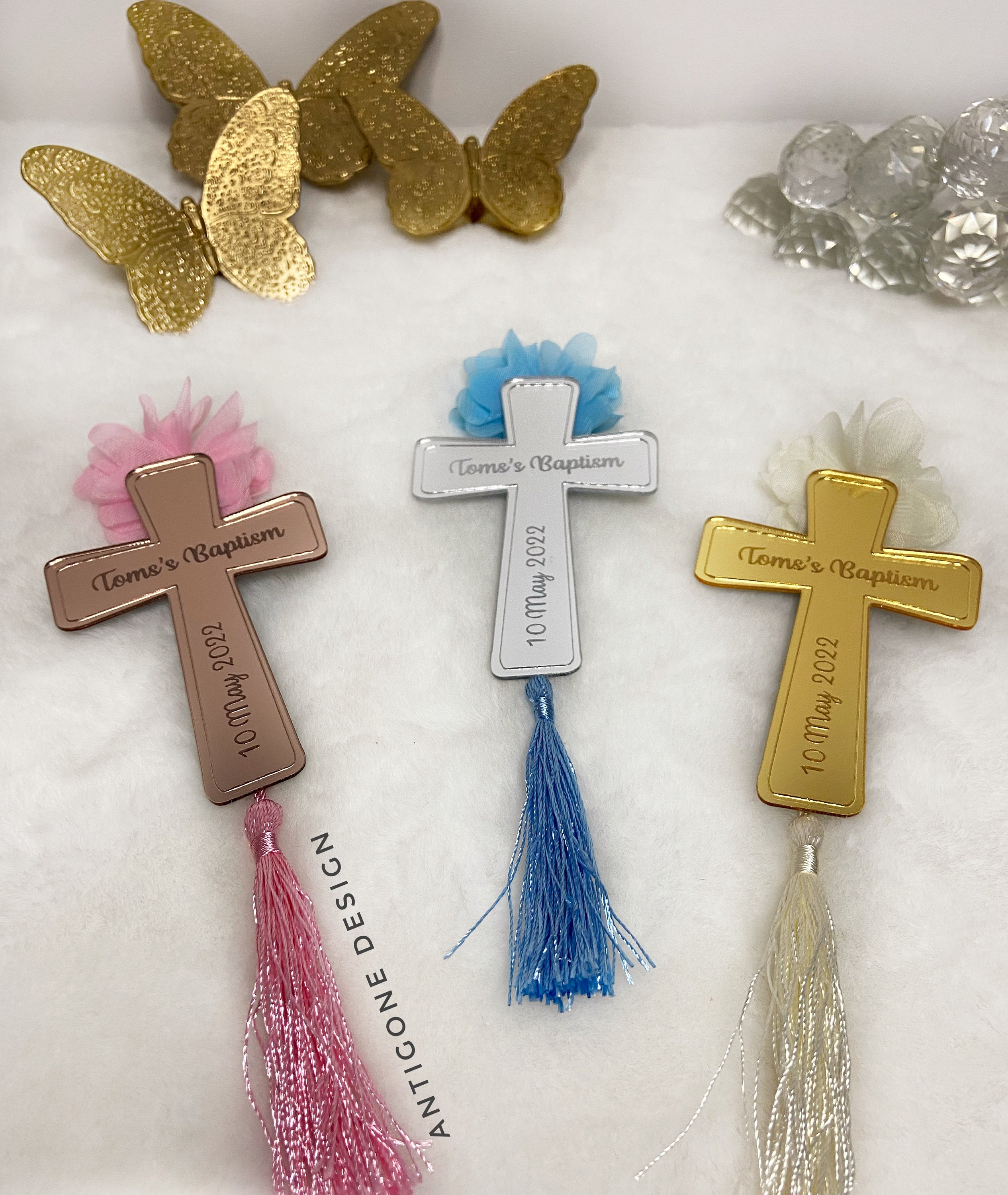 Custom Baptism Cross Magnet Birthday Gifts Baby Shower - Etsy