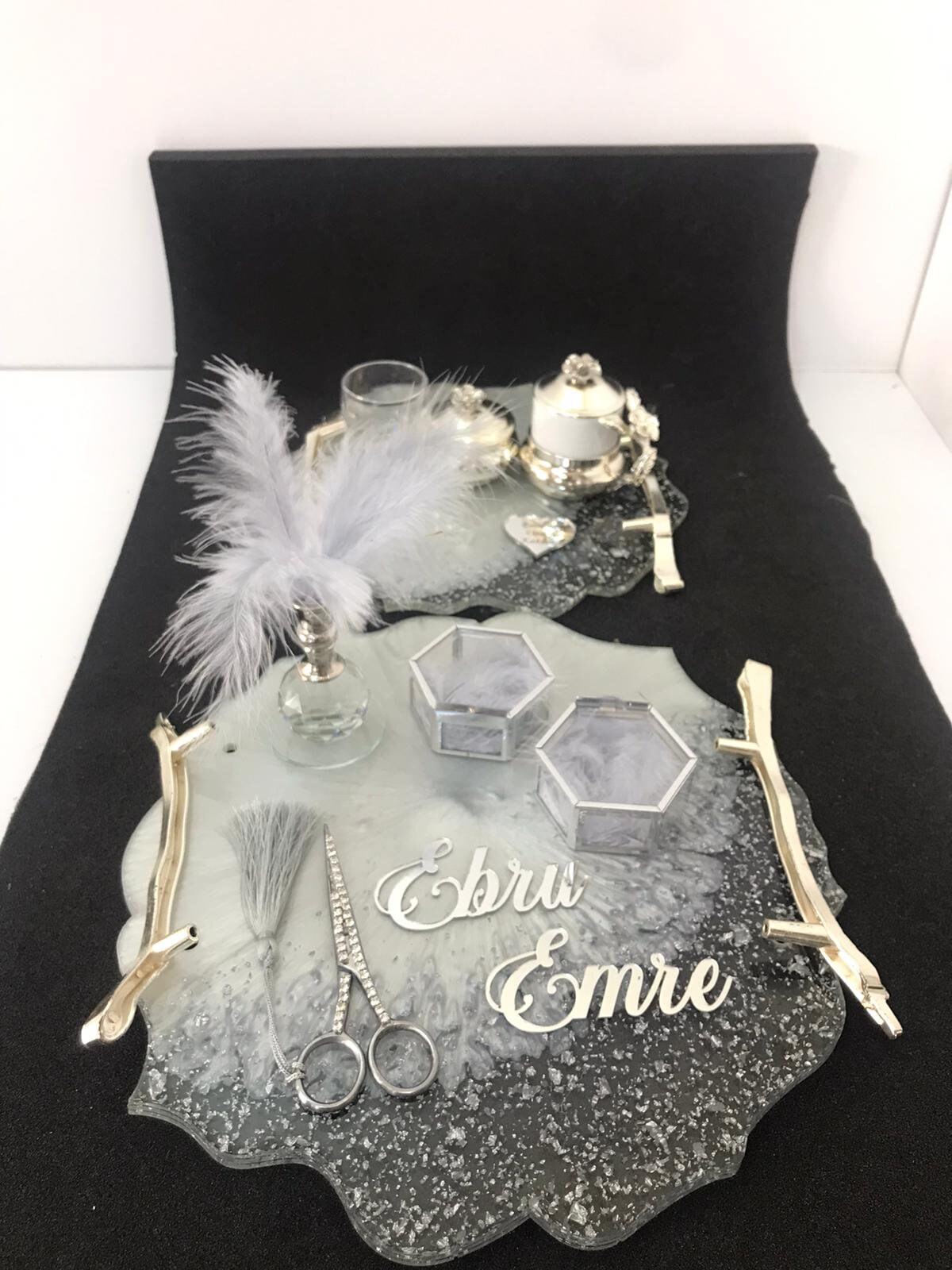 Personalized Engagement Tray Set Wedding Favors Bride To Be | Etsy
