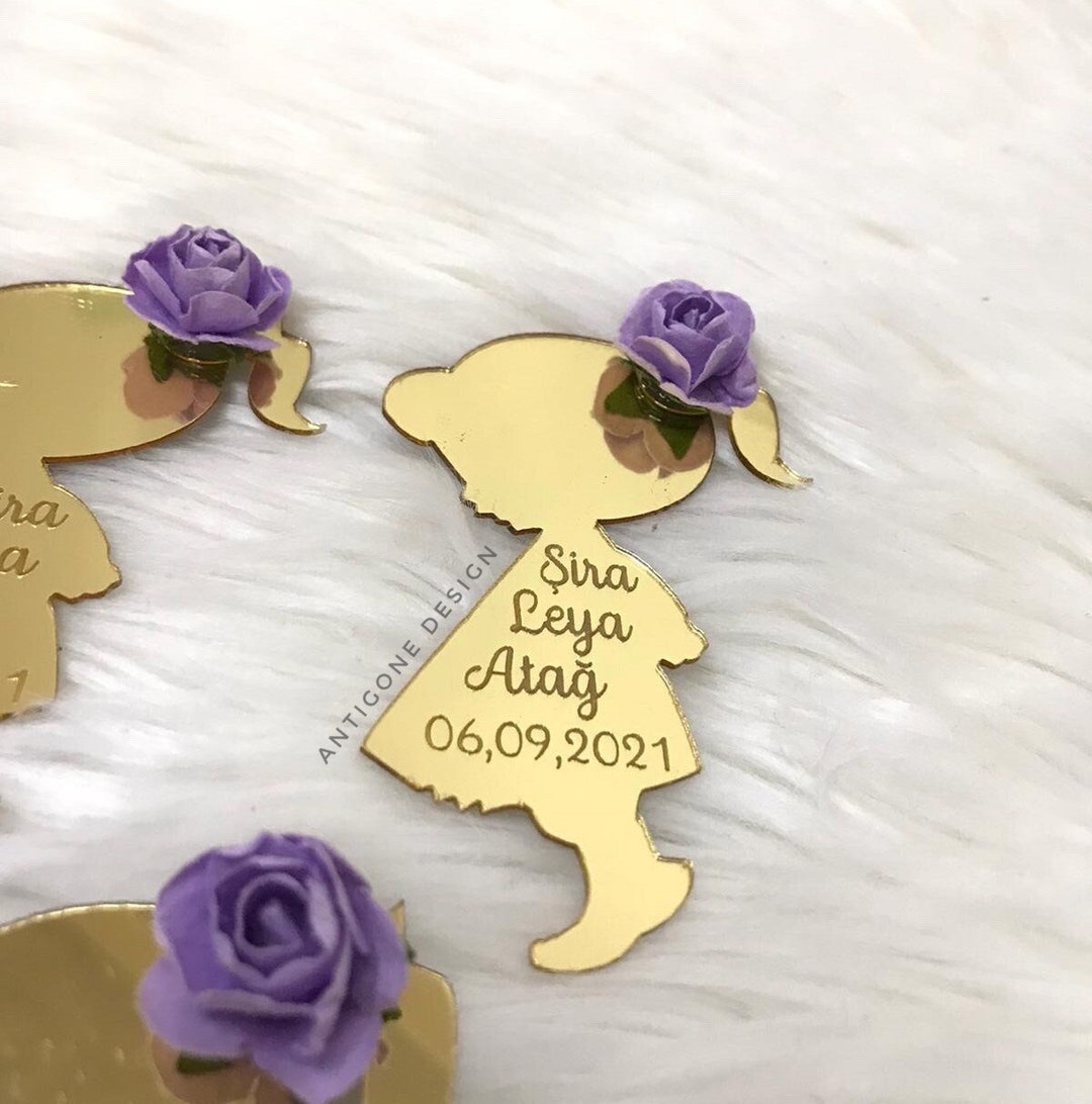 Personalized Acrylic Mirror Girl Magnet, Baby Shower Gifts, Baptism ...