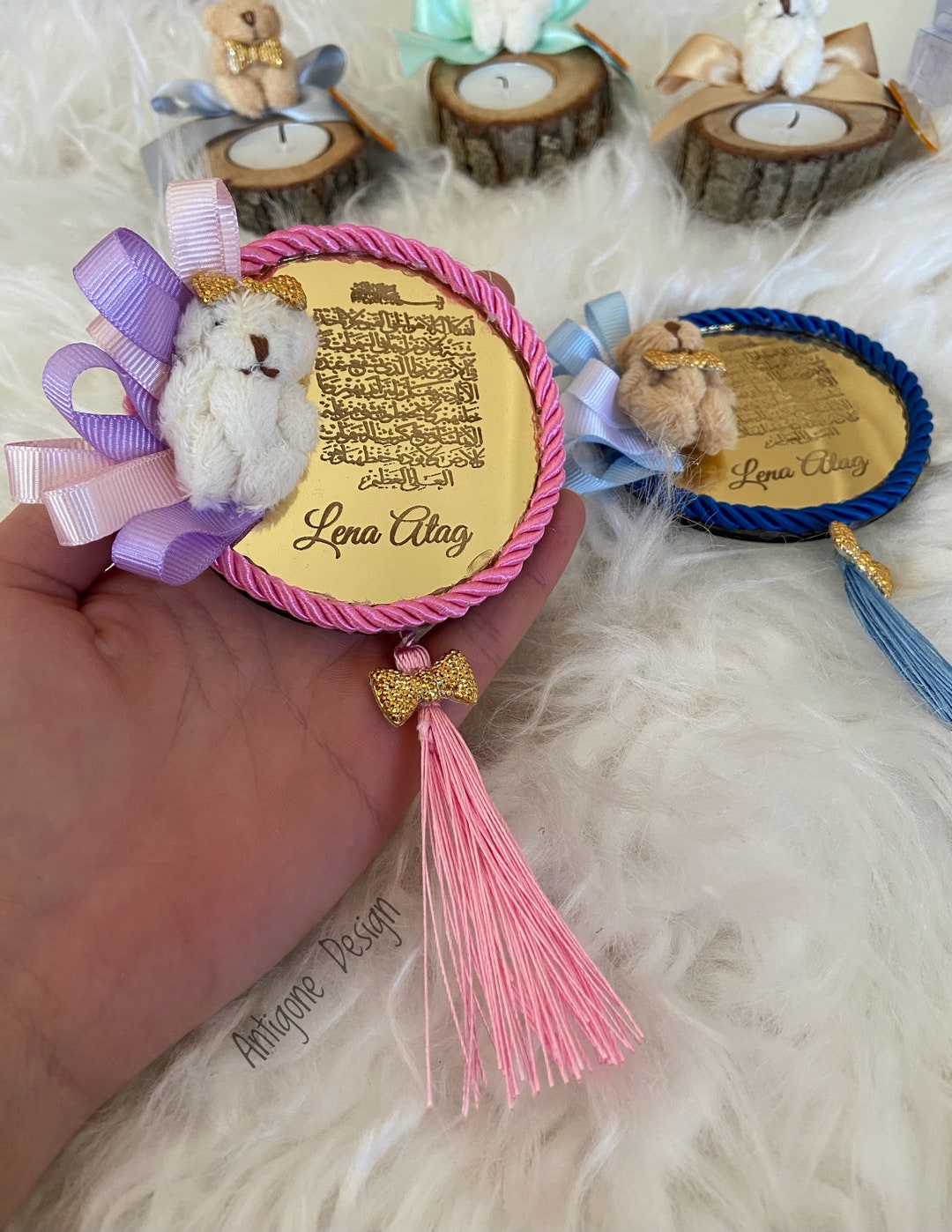 Custom Teddy Bear Ayatul Kursi Magnet, Personalized Gifts, Aqiqah Gift ...