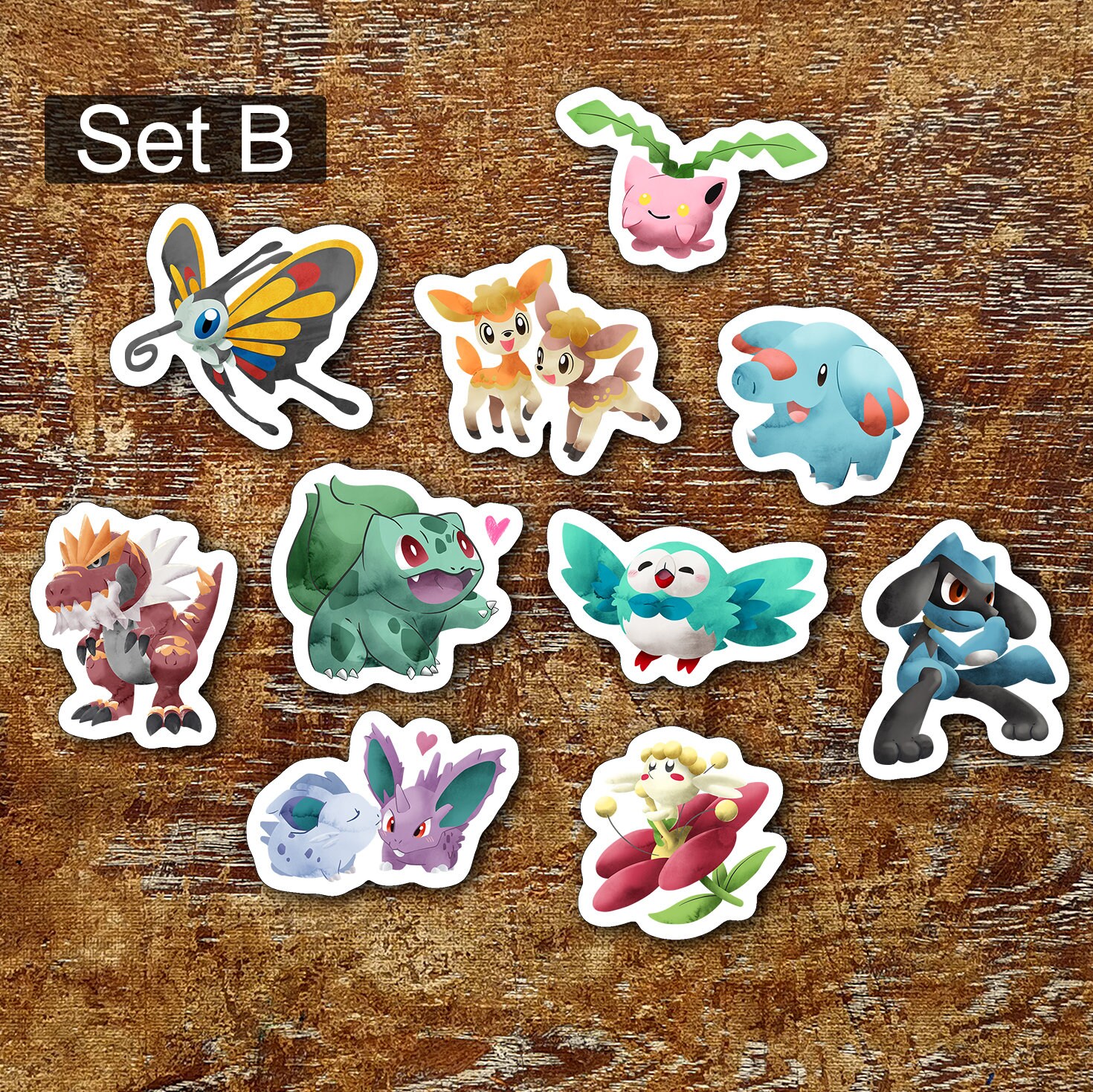 Pokemon Sticker Set - Etsy