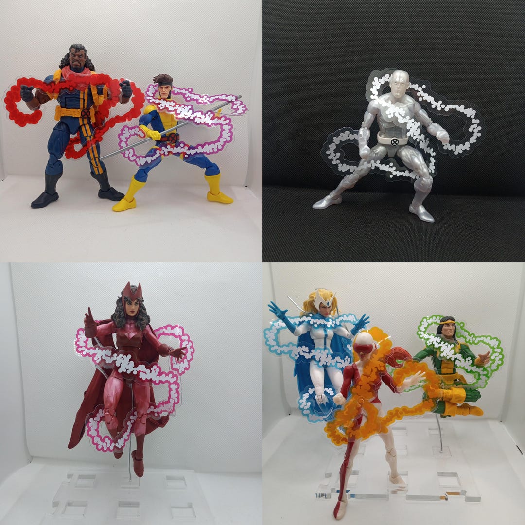 Action Figure White Krackle Trail Wraparound Effect 1/12 Scale (13 X ...