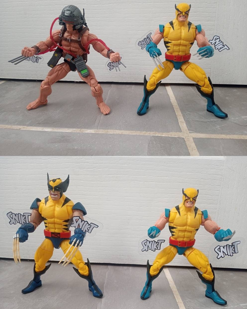 Action Figure Claw-popping Word Effects 1/12 Scale - White on Black X4 ...