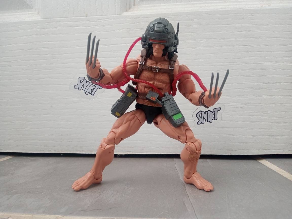 Action Figure Claw-popping Word Effects 1/12 Scale - White on Black X4 ...