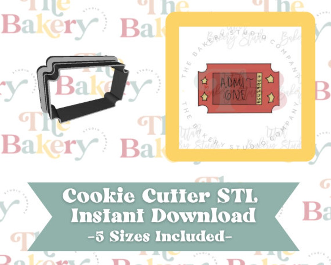 Carnival Ticket Cookie Cutter | Carnival Ticket Cutter STL | Instant ...