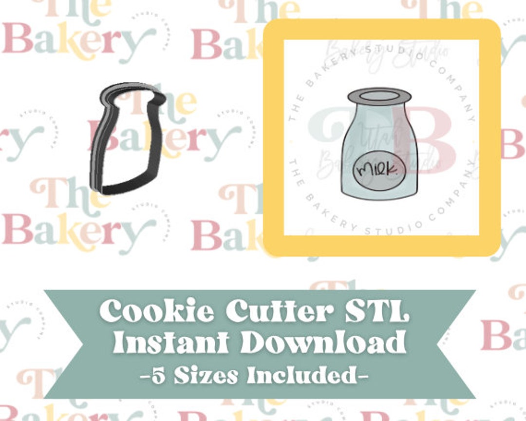 Milk Bottle Cookie Cutter | Milk Bottle Cookie Cutter STL | Instant ...