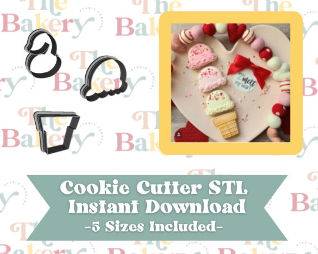 Ice Cream Cone Cookie Cutter Set Cookie Cutter | Ice Cream Cone Cookie ...