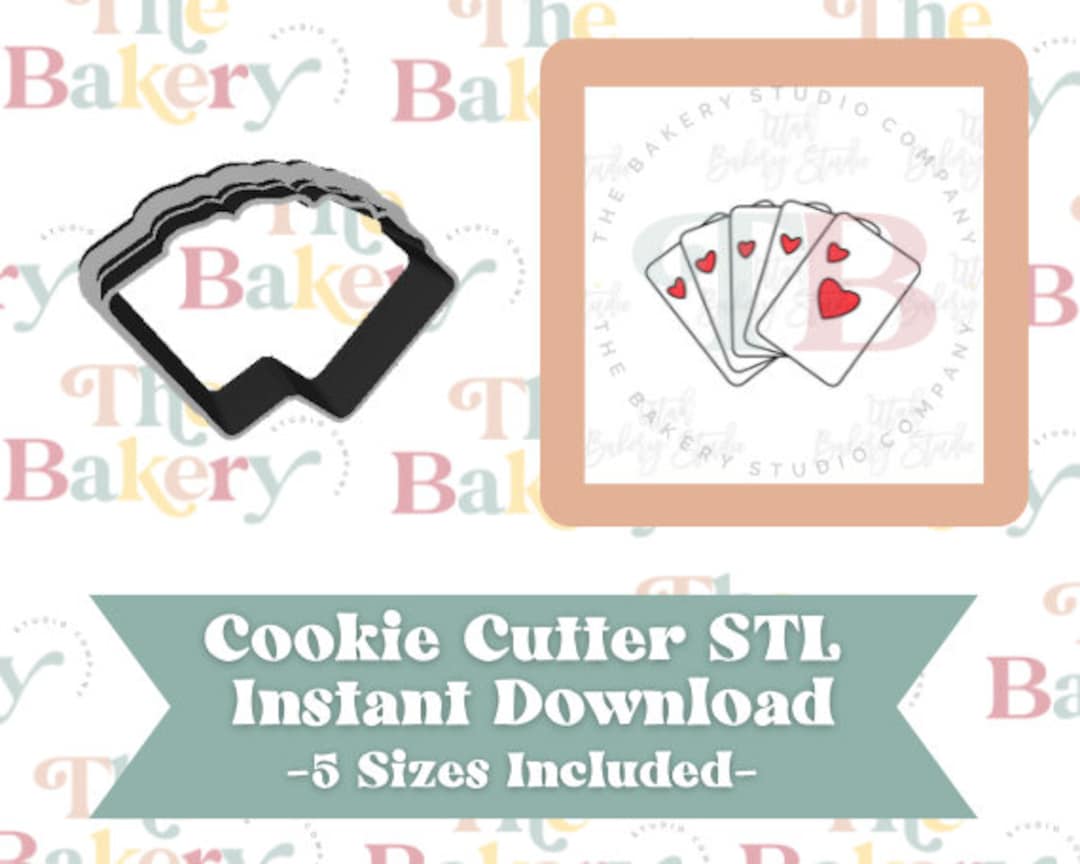 Playing Cards Cookie Cutter | Playing Cards Cookie Cutter STL | Instant ...
