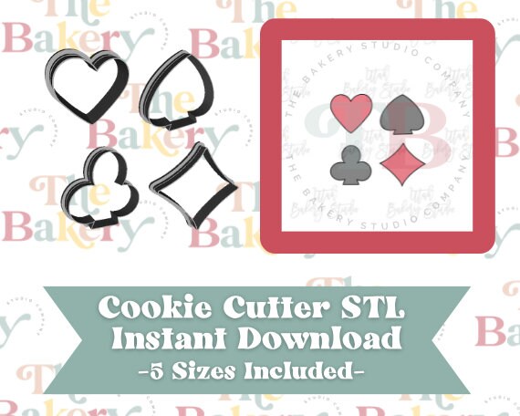 Cookie Cutter Playing Card Set Of 4 Poker Card Ace Cookie Cutters