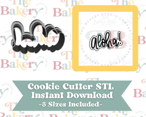 Aloha Cookie Cutter Aloha Cookie Cutter STL Instant - Etsy