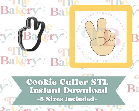 Peace Hand Sign Emoji Cookie Cutter Peace Hand Sign Emoji - Etsy