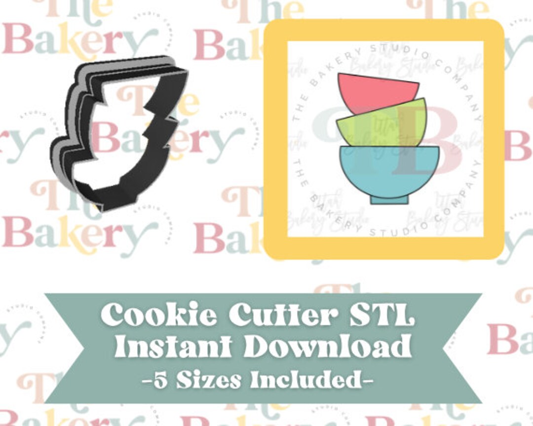 Stacking Stacked Bowls Cookie Cutter | Stacking Stacked Bowls Cookie ...