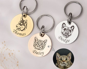 Personalized Photo Engraved Keychain Custom Pet Gifts Pet Memorial Dog ...