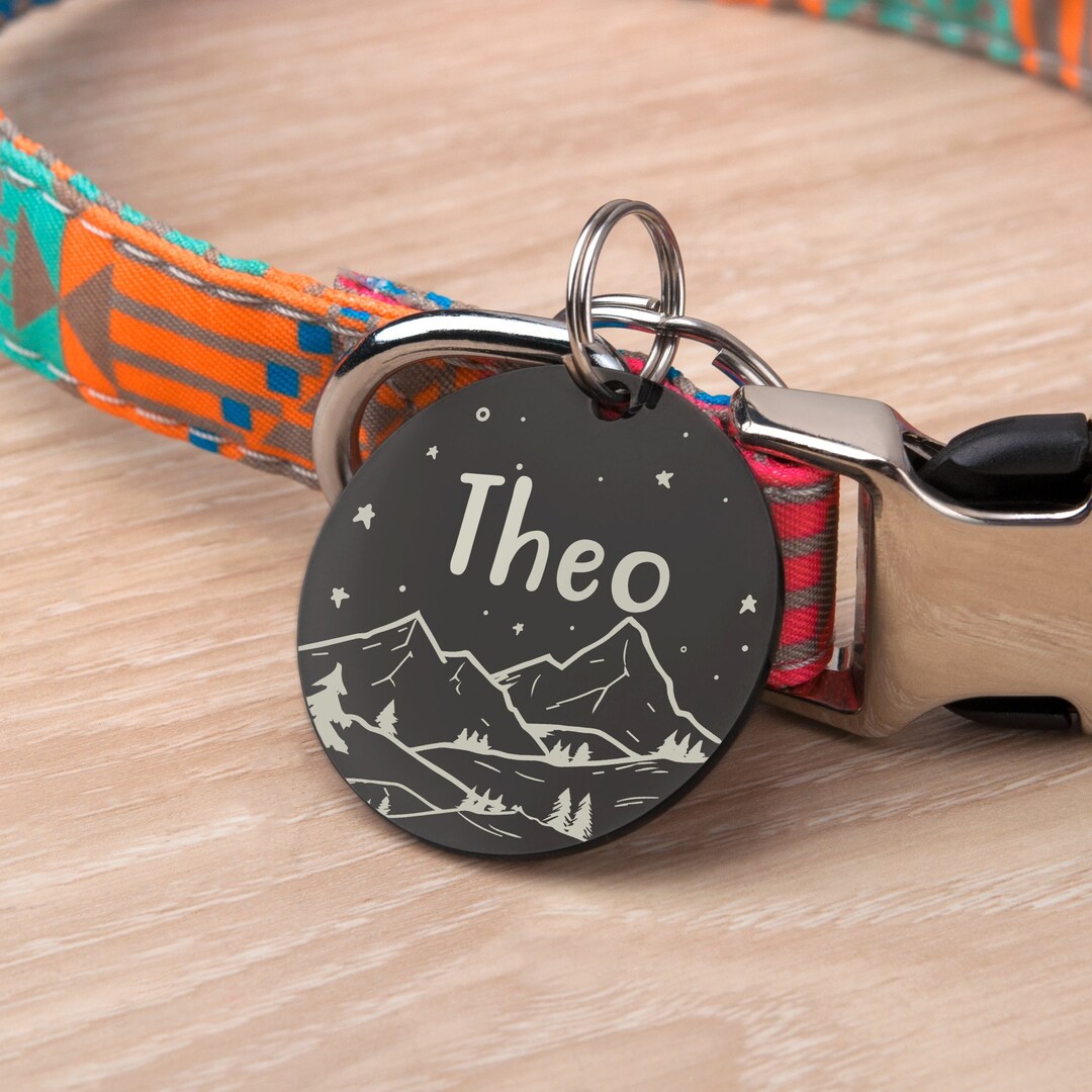 Dog Tag - Round Dog Tag - Custom Dog Tag - Dog ID Tag - Dog Name Tag ...