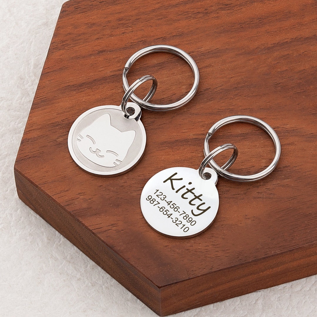 Cat Tag - Cat ID Tag Personalized - Cat Collar Tag - Pet ID Tag ...