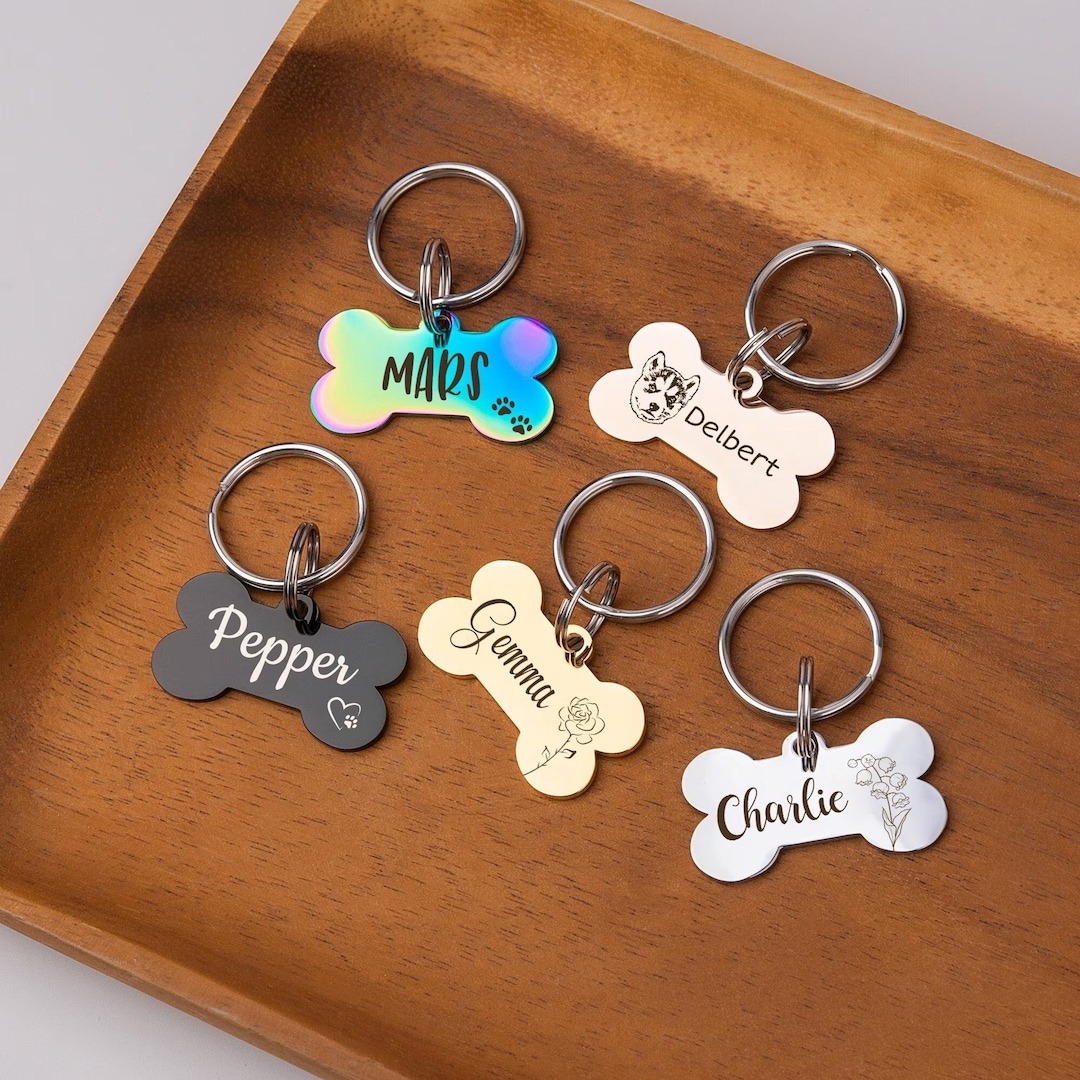 Dog Tag - Dog Name Tag - Bone Dog ID Tag - Dog Tags for Dogs ...