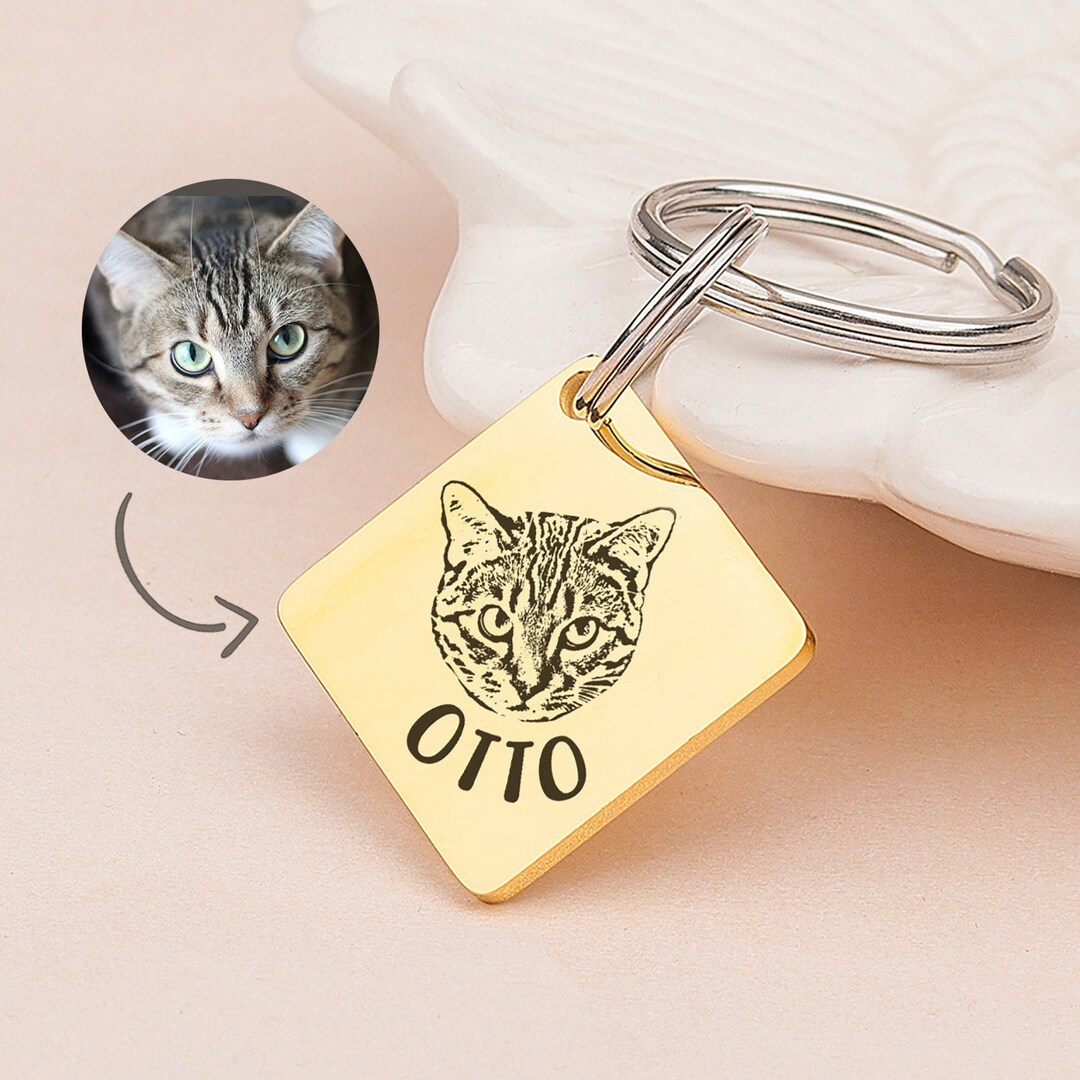 Cat Tag Dog Tag custom Pet Portrait Pet Tag Dog Tag for Dogs ...