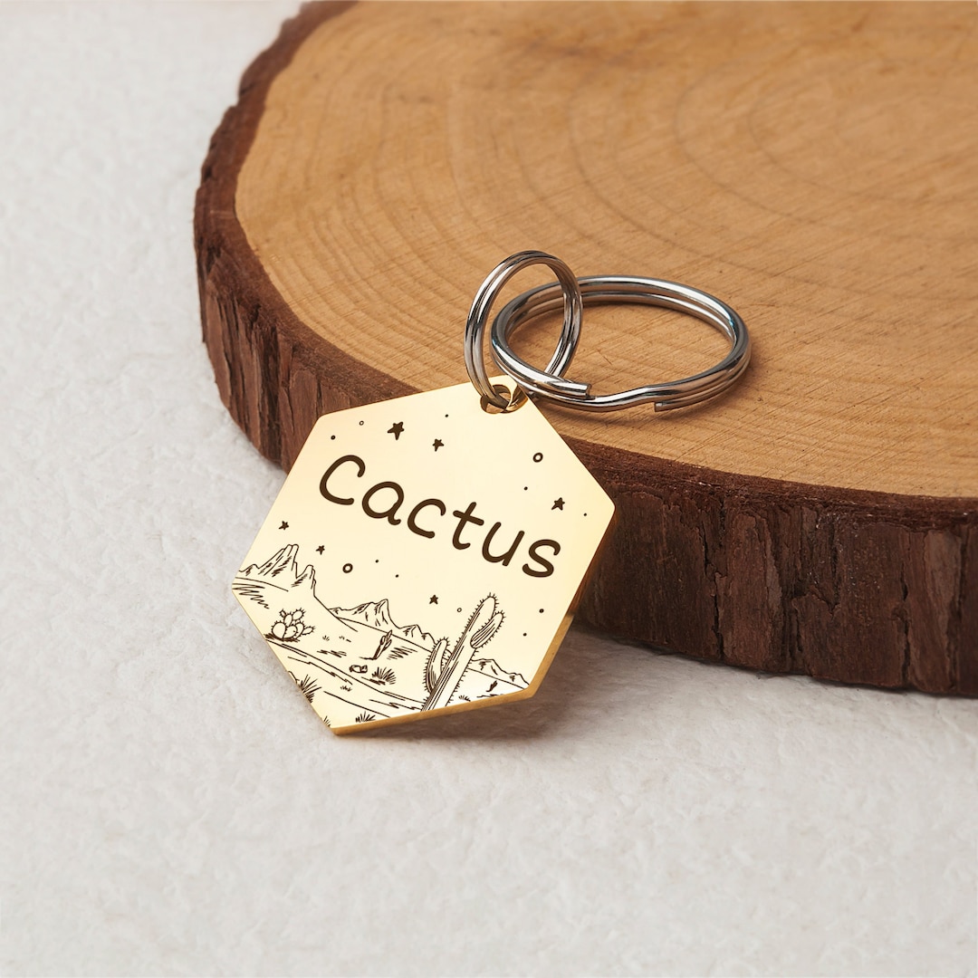 Dog Tag - Dog Gifts - Hexagon Dog Tag - Custom Dog Tag - Desert Dog Tag ...