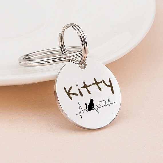 Cat ID Tag Cat Tag Personalized Cat Tag Small - Etsy