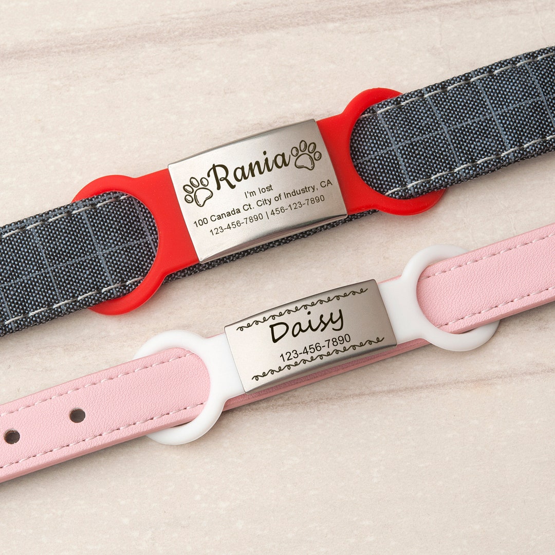 Cat Tags - Cat Gifts - Custom Cat Tag - Silent Cat ID Tag - Slide on ...