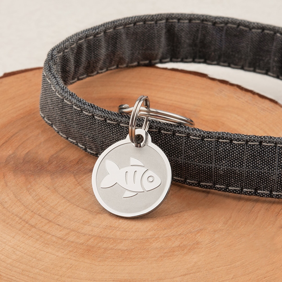 Cat Tag - Cat ID Tag - Cat Tag With Fish Shape - Cat Collar Tag ...