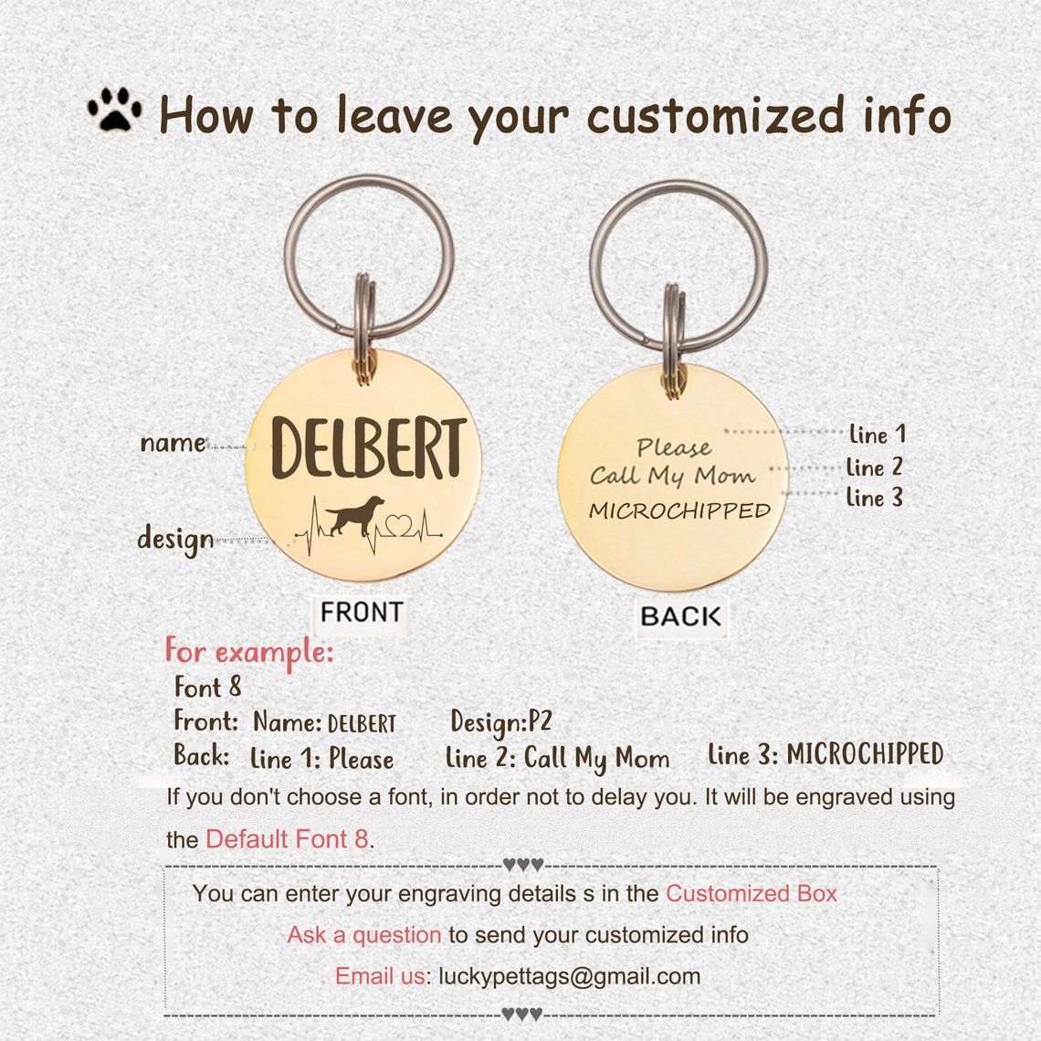 Cat ID Tag Cat Tag Personalized Cat Tag Small | Etsy