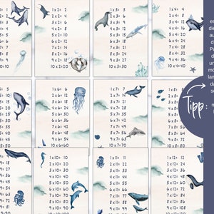 The Multiplication Tables Cards to Print PDF Underwater World Sea ...