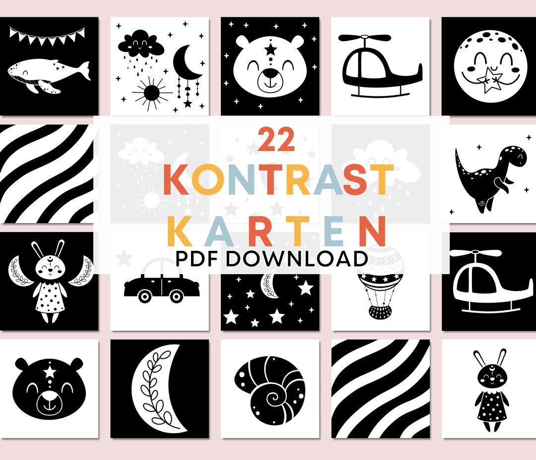Contrast Cards for Babies to Print Out PDF Download Learn Playfully ...