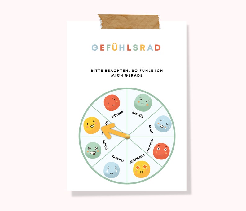 Feeling Wheel Poster DIY for Kids to Print Emotions Expressing Feelings ...
