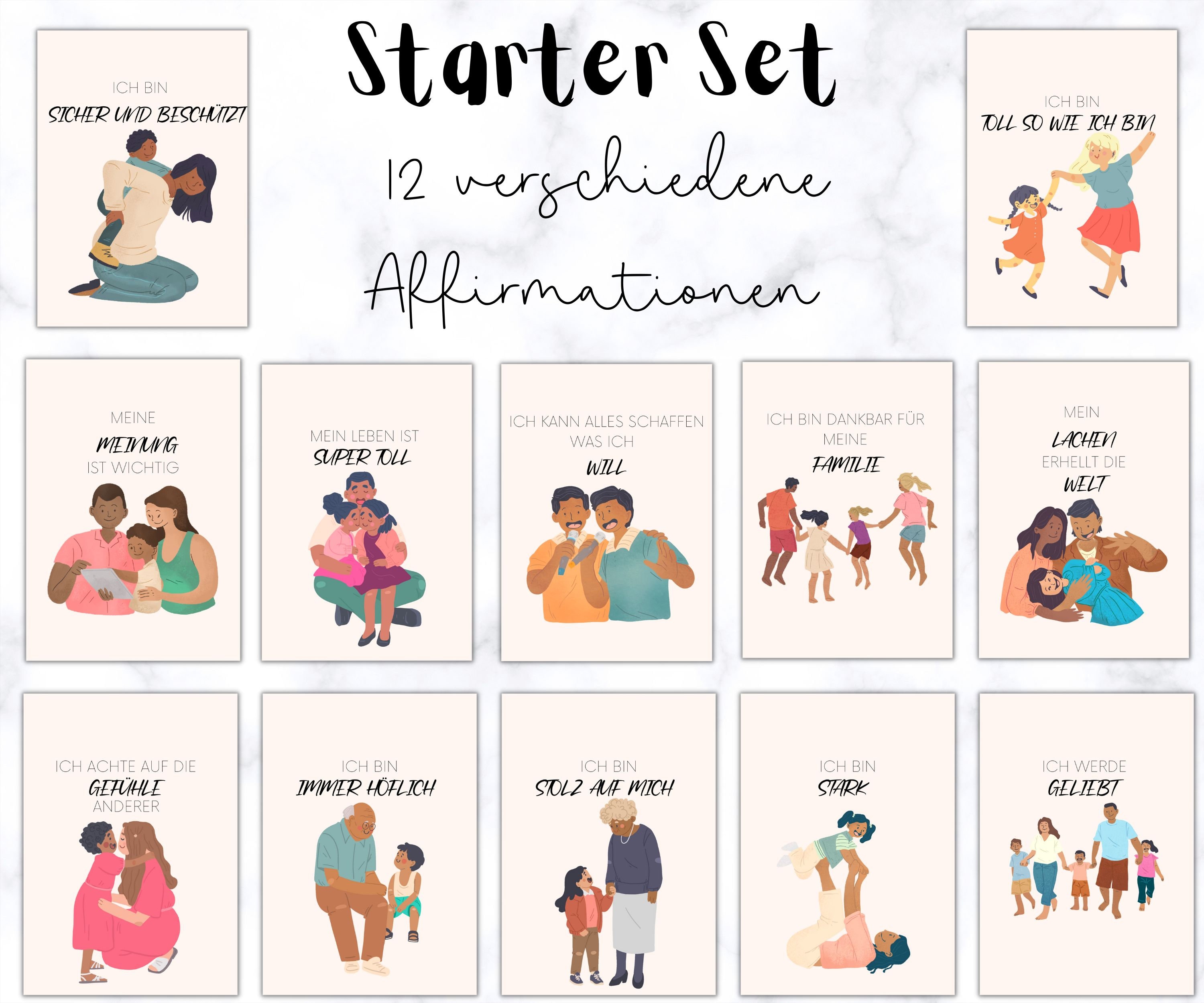 Affirmation Cards PDF for Children Starter Set to Print Self-esteem ...
