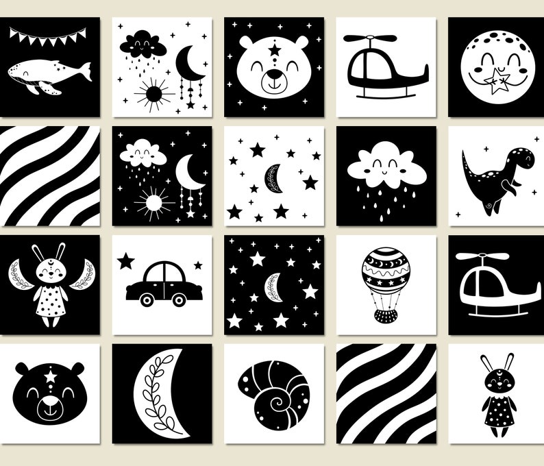 Contrast Cards for Babies to Print Out PDF Download Learn Playfully ...