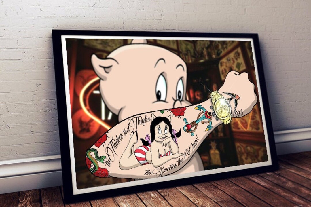 The Thicker the Thighs 11x17 High Quality Porky Pig Poster Print Art - Etsy