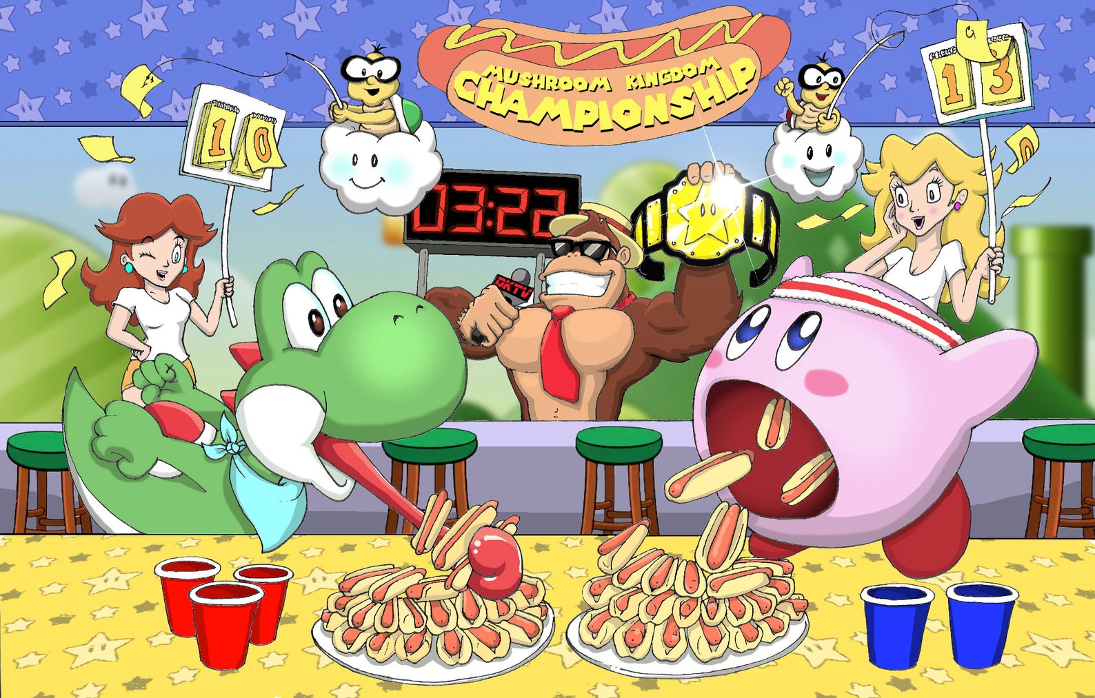 Hungry Hungry Championship (nintendo Kirby Yoshi High Quality Poster ...