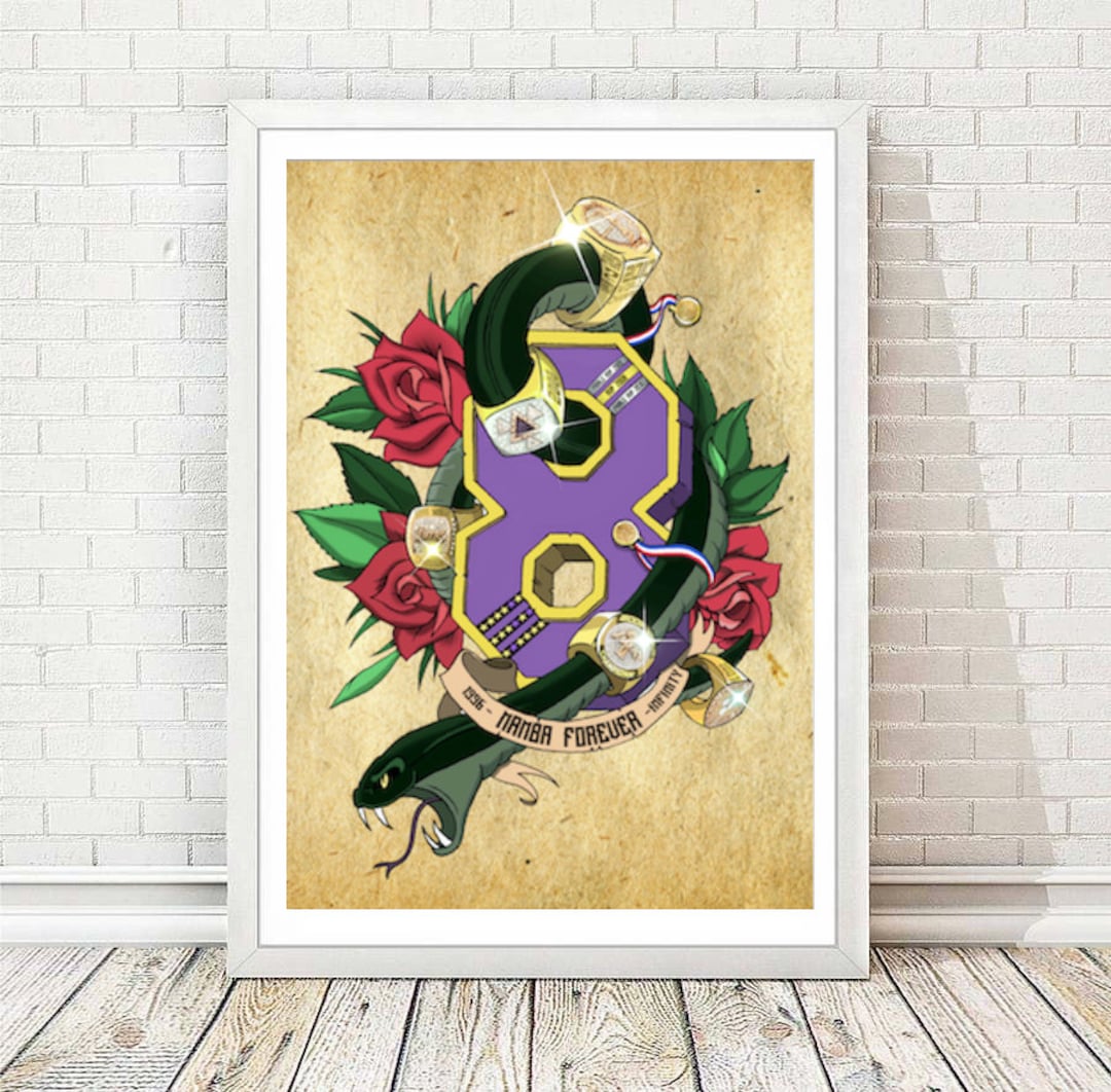 Number EIGHT (11"x17" High Quality Poster Print) (kobe Bryant Lakers ...