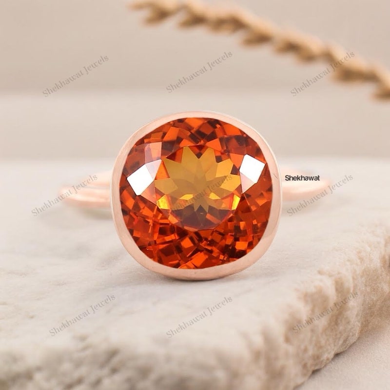 Orange Gemstone Ring - Etsy