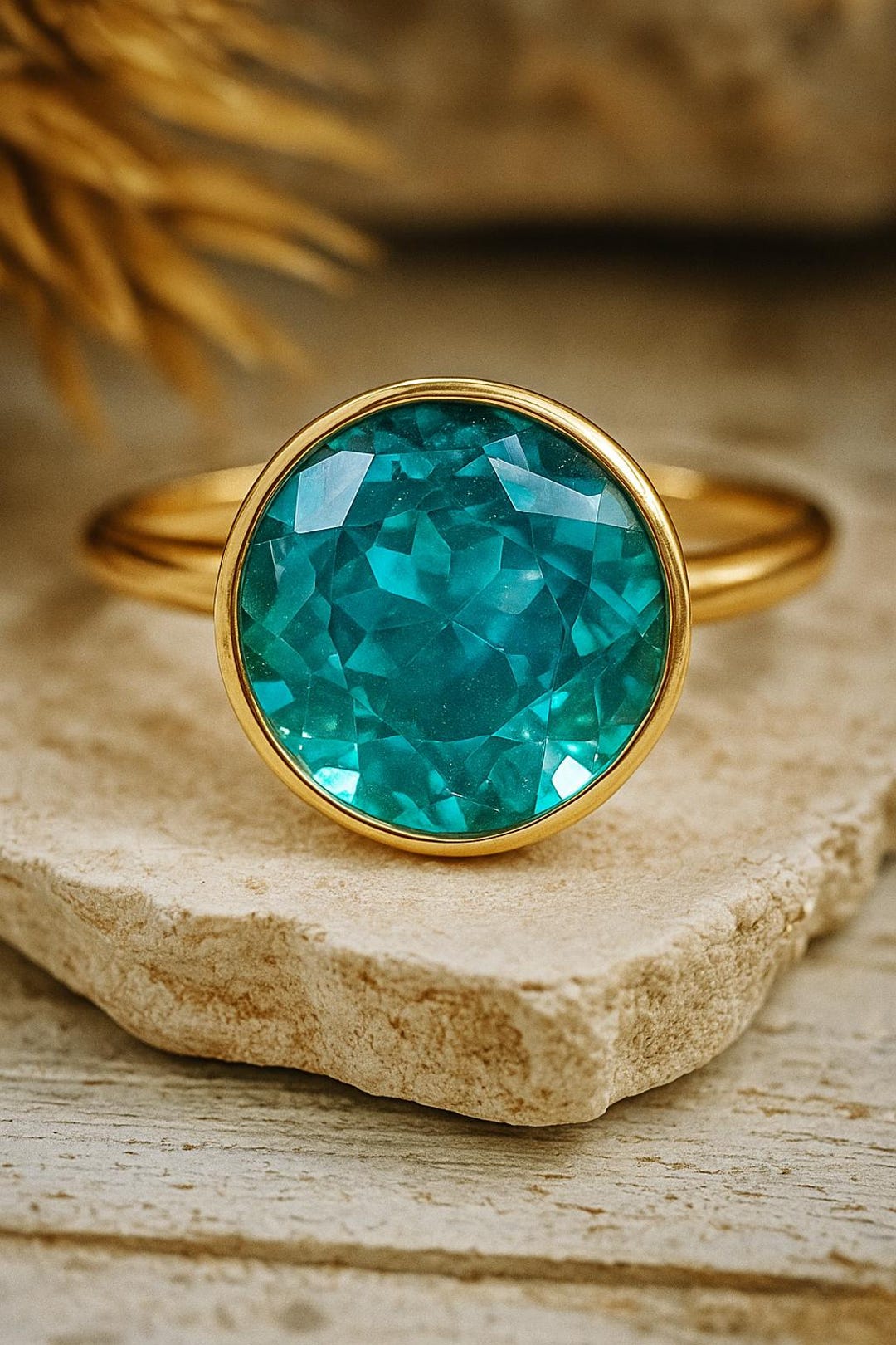 Unique Australian Blue Topaz Engagement Ring Solitaire Gemstone ...