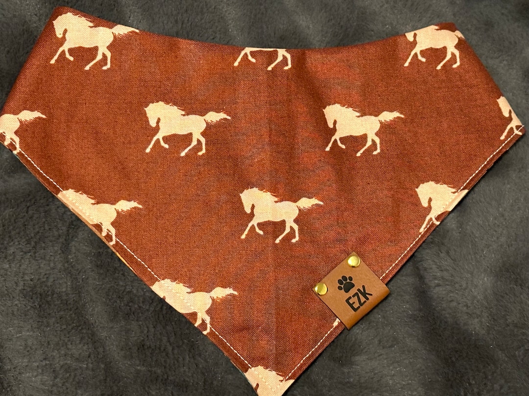 Horse and Aztec Print Reversible Pet Bandana With Snaps - Etsy