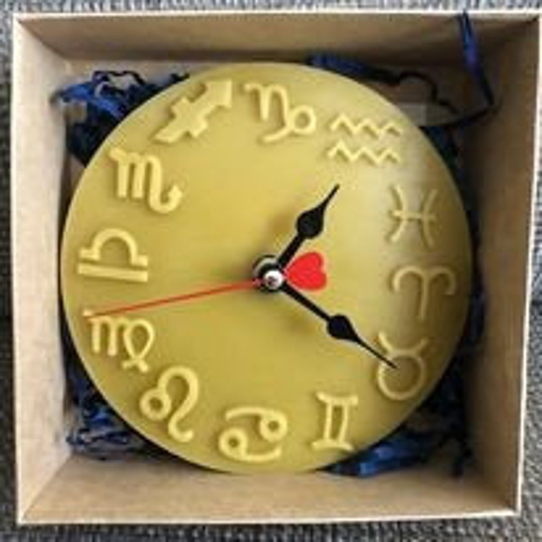 Beeswax Clock With Zodiac Signs - Etsy