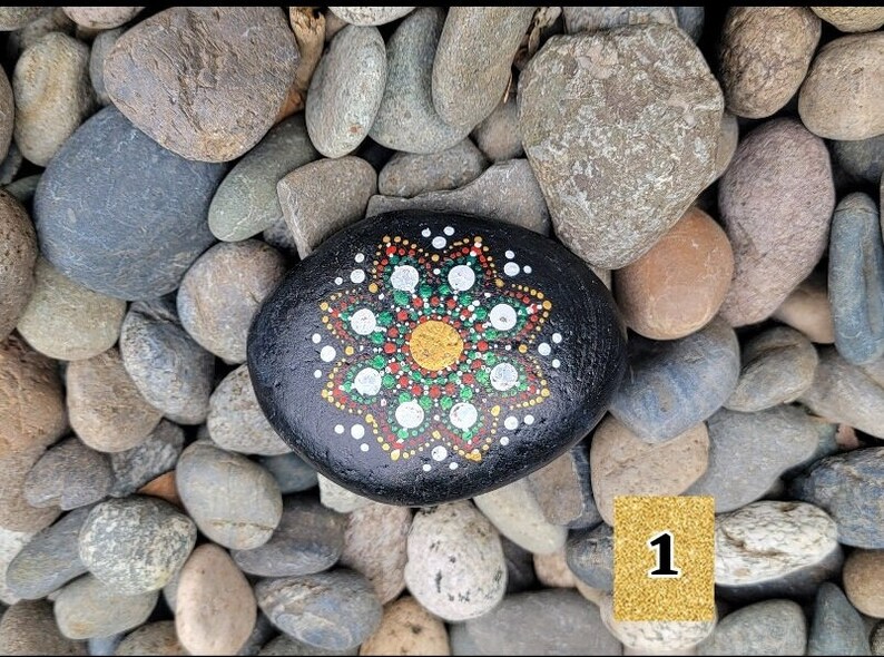 Hand Painted Mandala Stone - Etsy