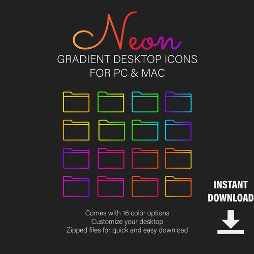 Blue Desktop Folder Icons for Mac & Windows Mac Desktop - Etsy