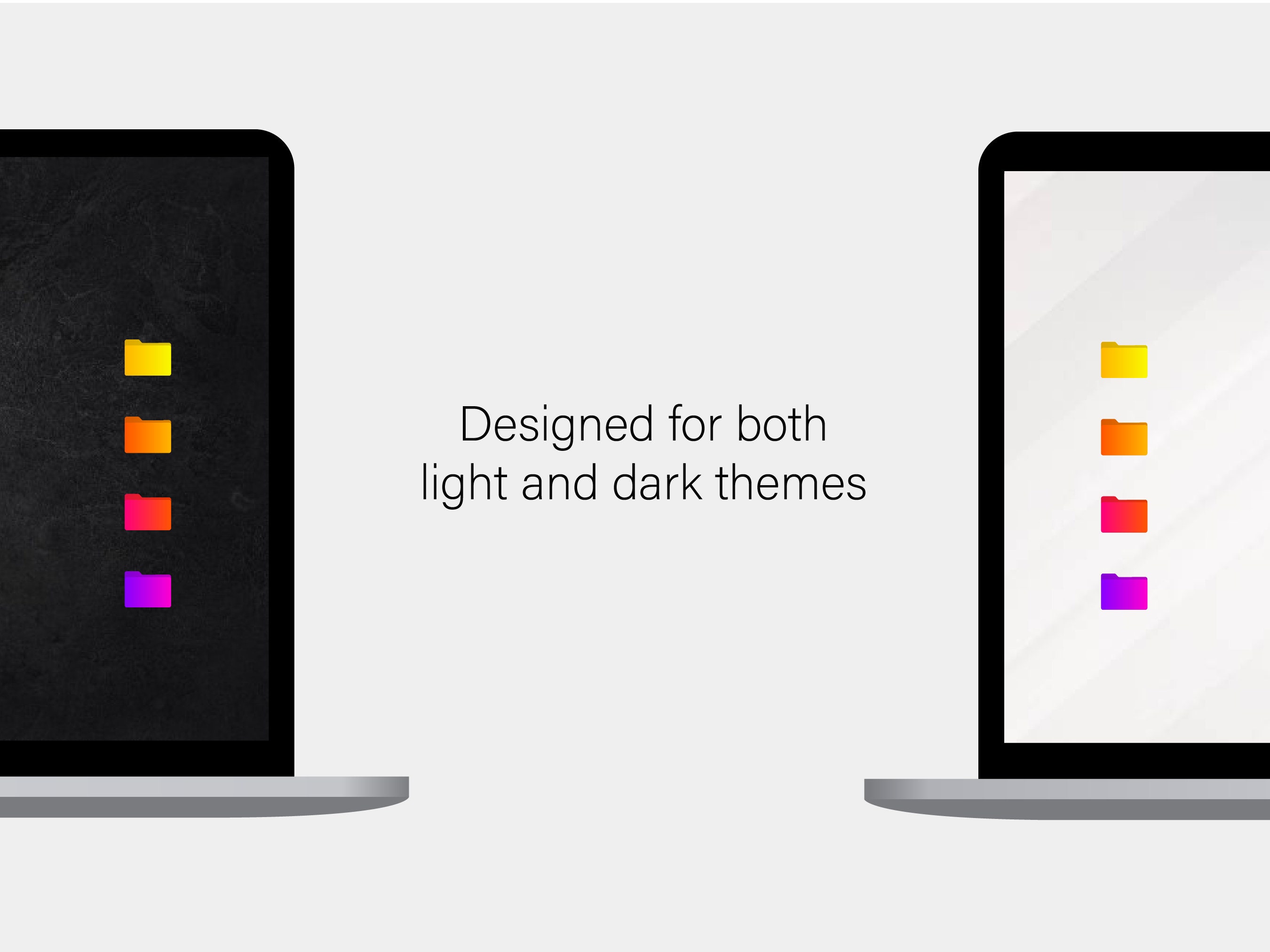 Neon Gradient Ombre Desktop Folder Icons for Mac & Windows | Aesthetic ...